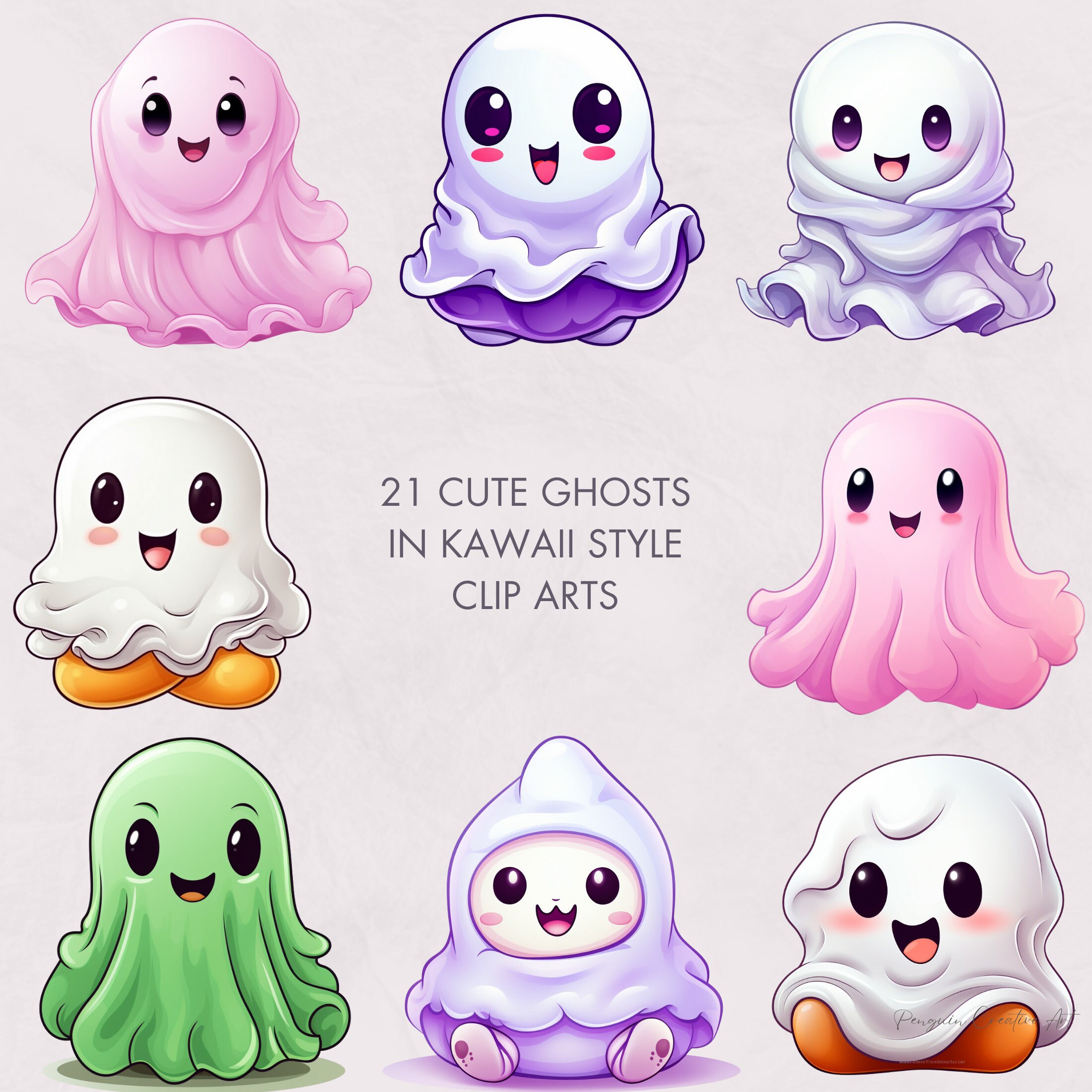 Cute Ghost Clipart Pack Commercial Use Halloween Clipart - Etsy Canada