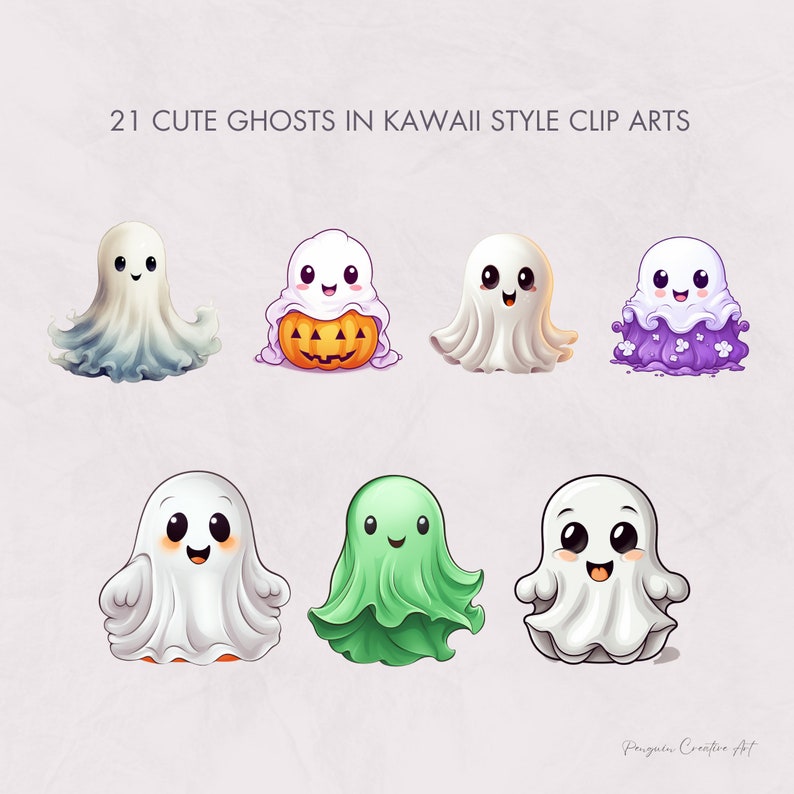 Cute Ghost Clipart Pack Commercial Use Halloween Clipart - Etsy Canada