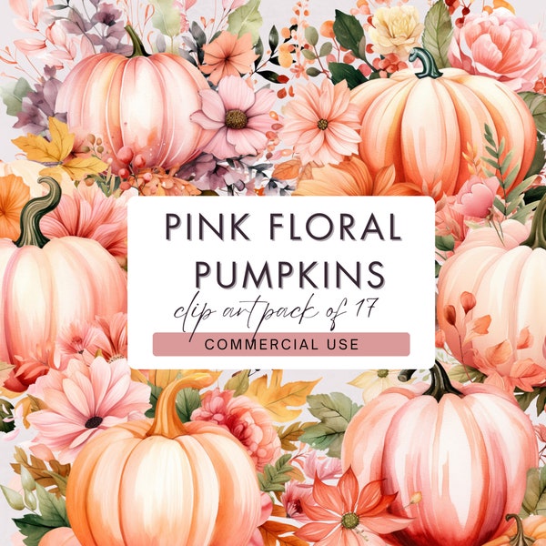 Pink Pumpkin Clipart - Etsy