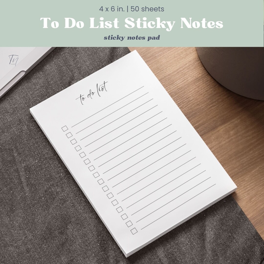 Daily to Do List Sticky Notes Minimalist to Do List Notepad Daily ...