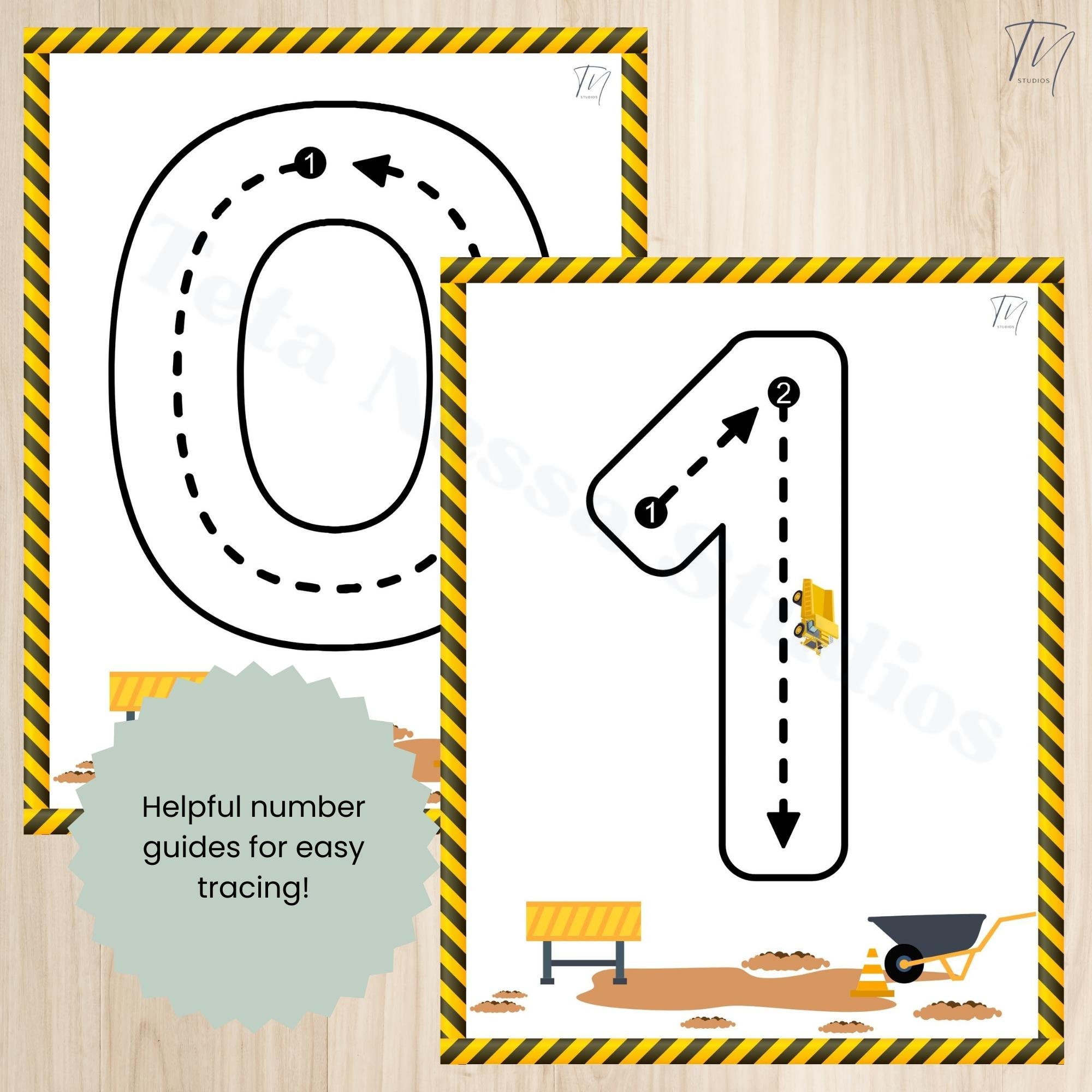 Number Tracing Practice, Numbers Flashcard, Counting Printable, Writing ...