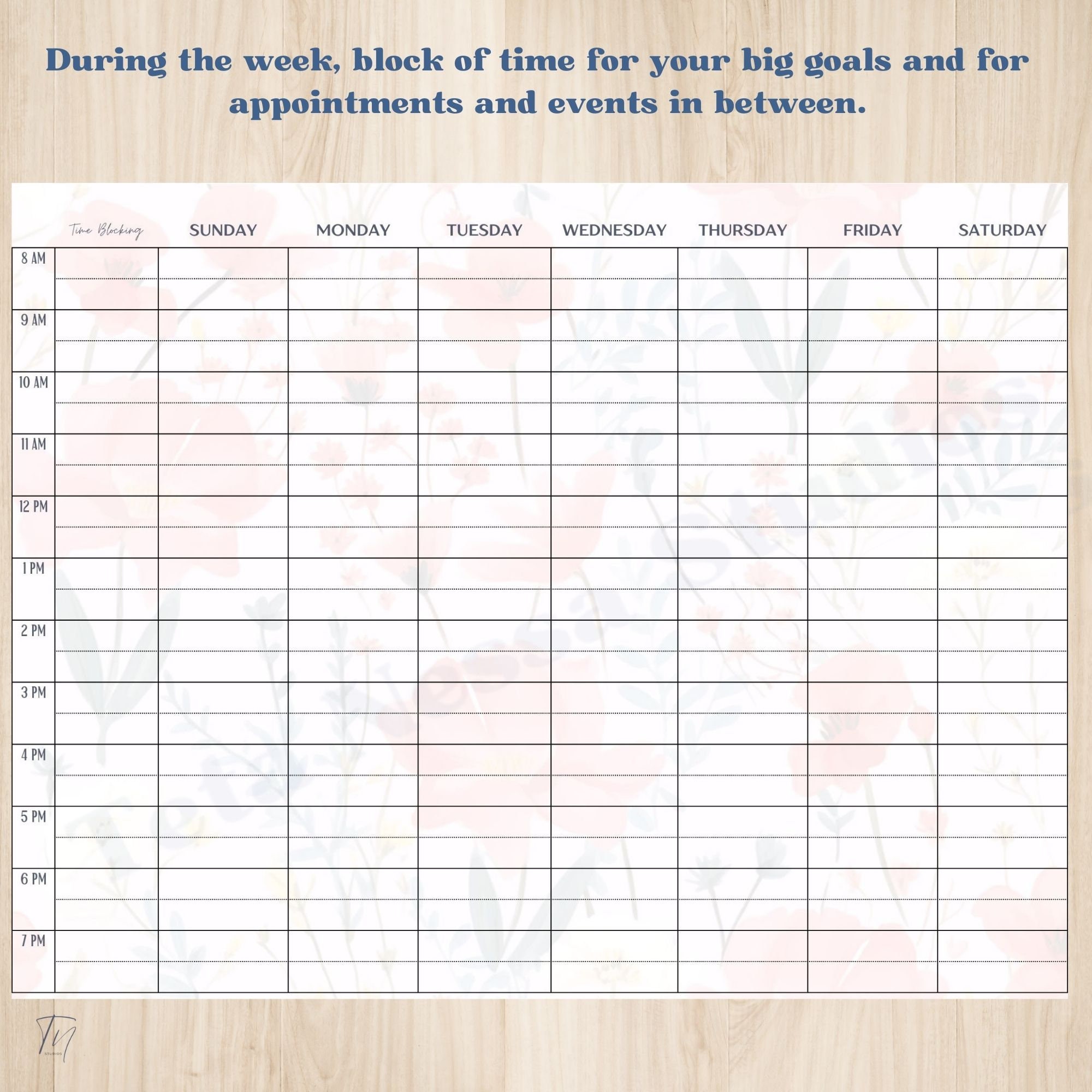 Weekly Planner Printable, Weekly Reflection, Schedule by Hour, Digital ...