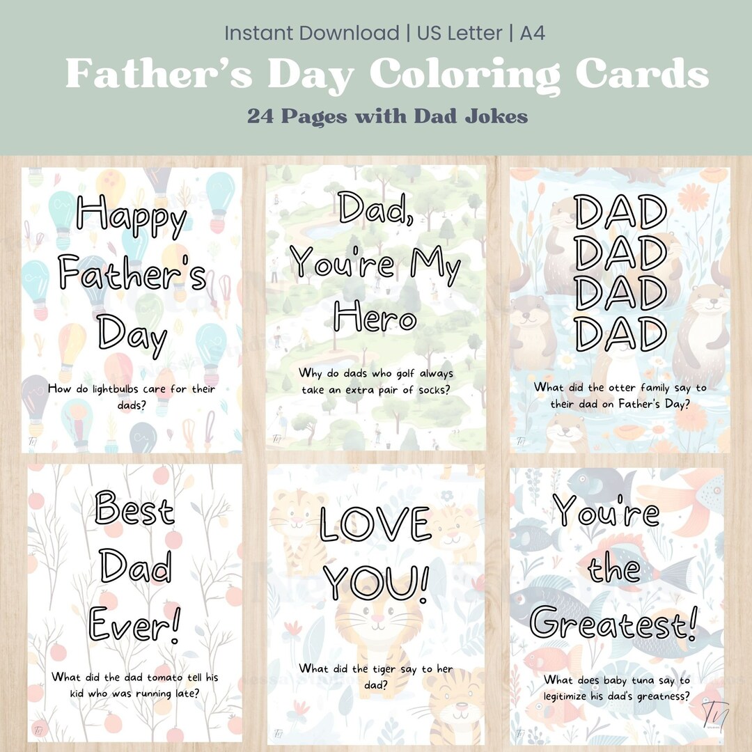 Cute Father's Day Cards With Dad Jokes, Funny Father's Day Gift From ...