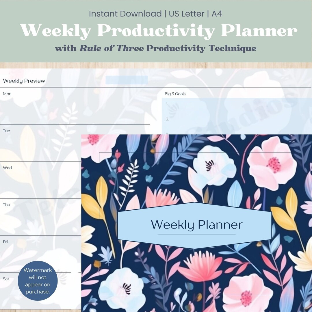 Weekly Planner Printable Weekly Reflection Schedule by Hour - Etsy