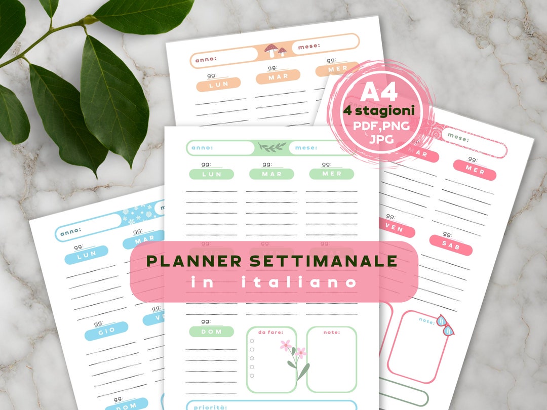 Weekly Planner 2024, Agenda 2024, Digital Agenda in Italian Weekly ...