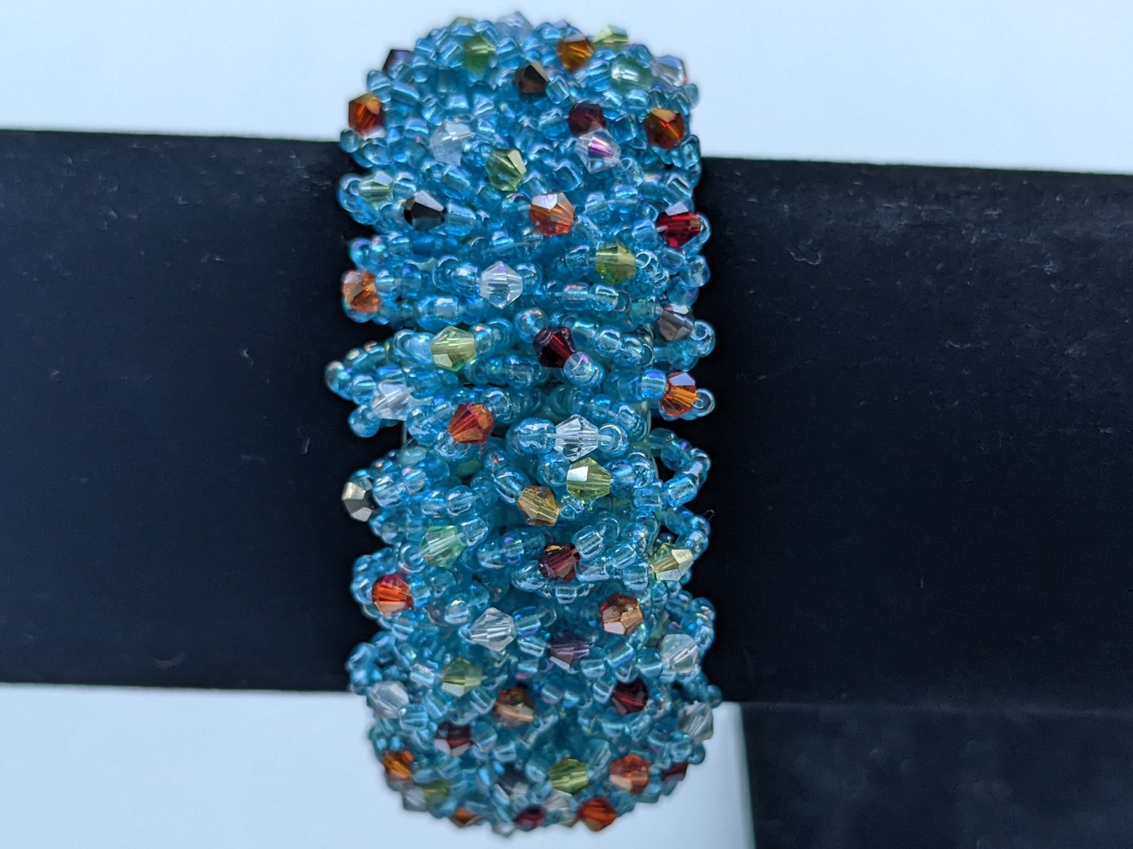 Magic Carpet Bracelet, Handmade Cuff Bracelet, Bead Woven Bracelet, 7 ...