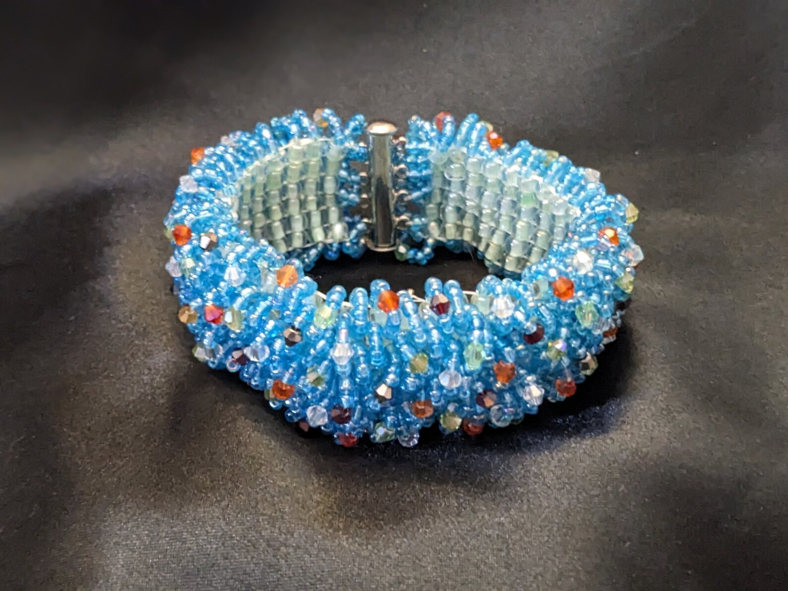 Magic Carpet Bracelet, Handmade Cuff Bracelet, Bead Woven Bracelet, 7 ...