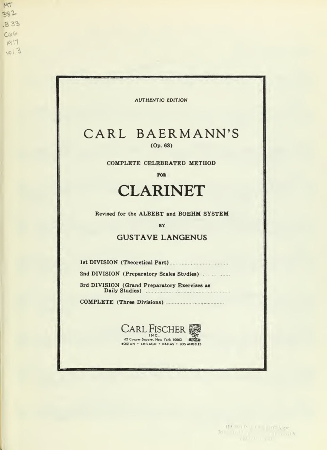 Carl Baermann's op.63 Complete Celebrated Method for Clarinet - Etsy