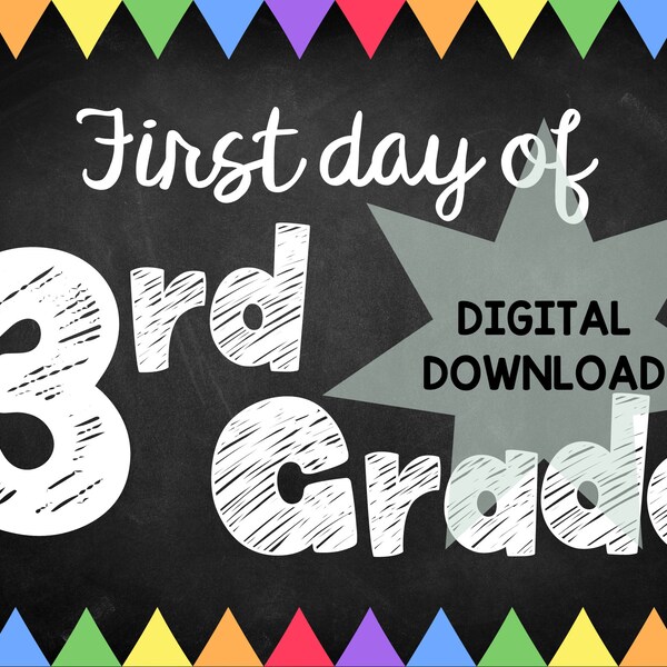 3rd Grade Sign - Etsy