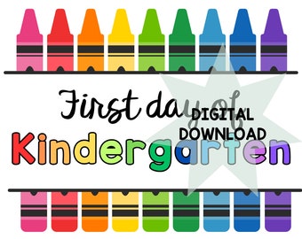 Printable Retro First and Last Day of Kindergarten Sign, First and Last ...