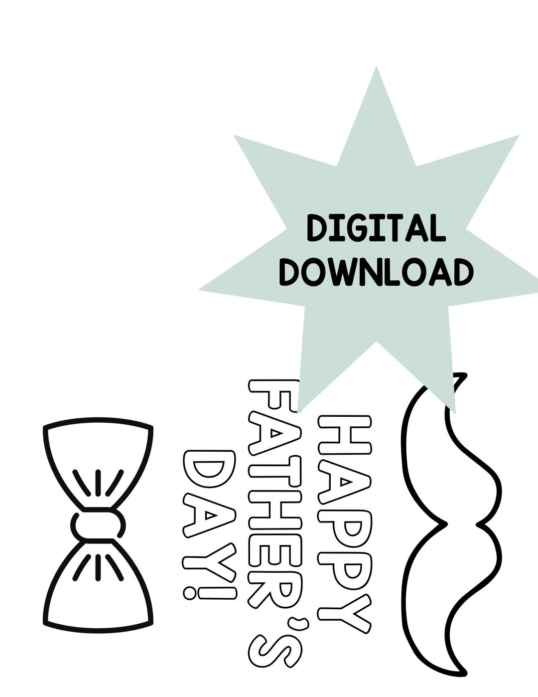 Printable Mustache Father's Day Card - Etsy