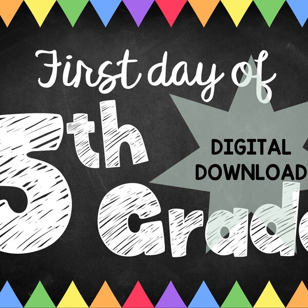 5th Grade Sign - Etsy