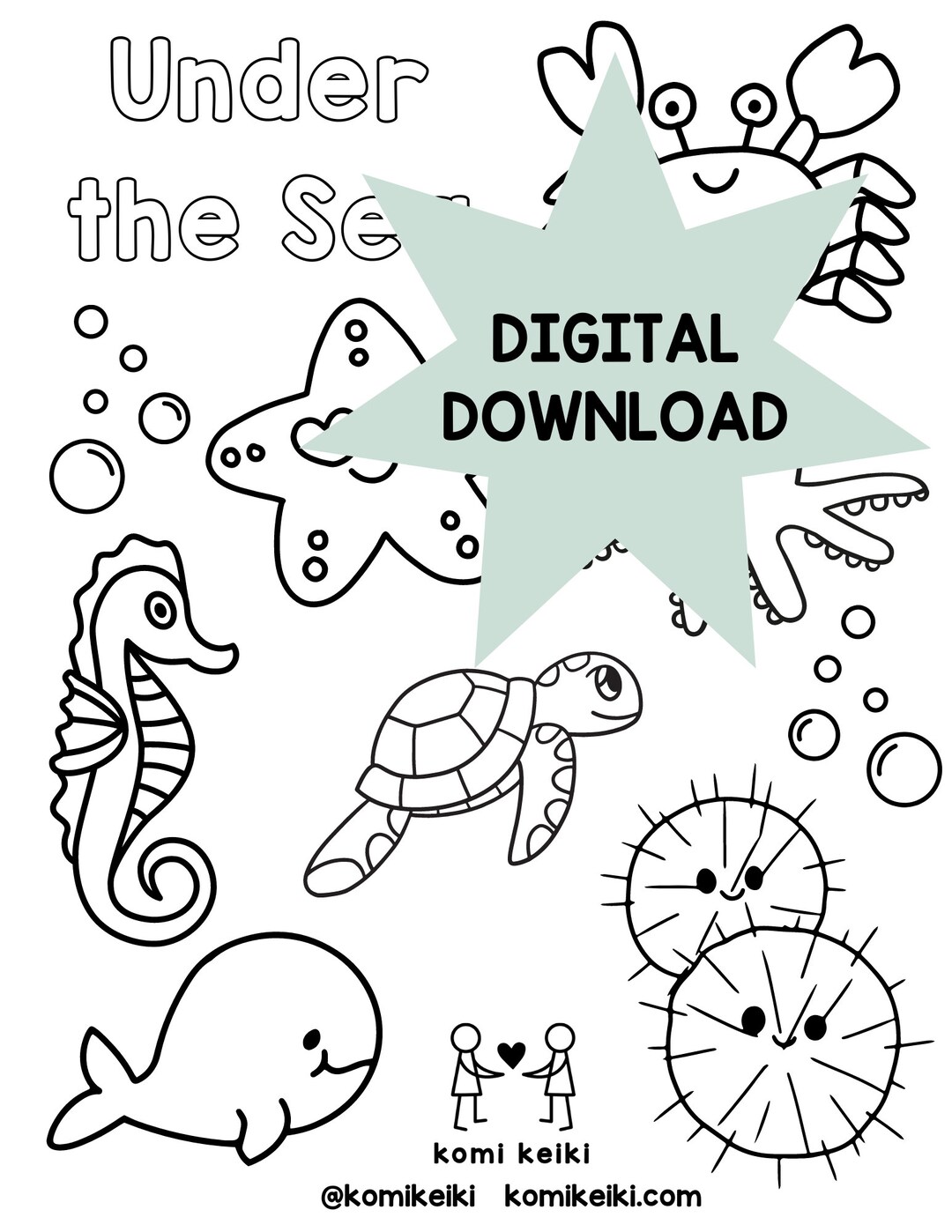 Under the Sea Coloring Page - Etsy