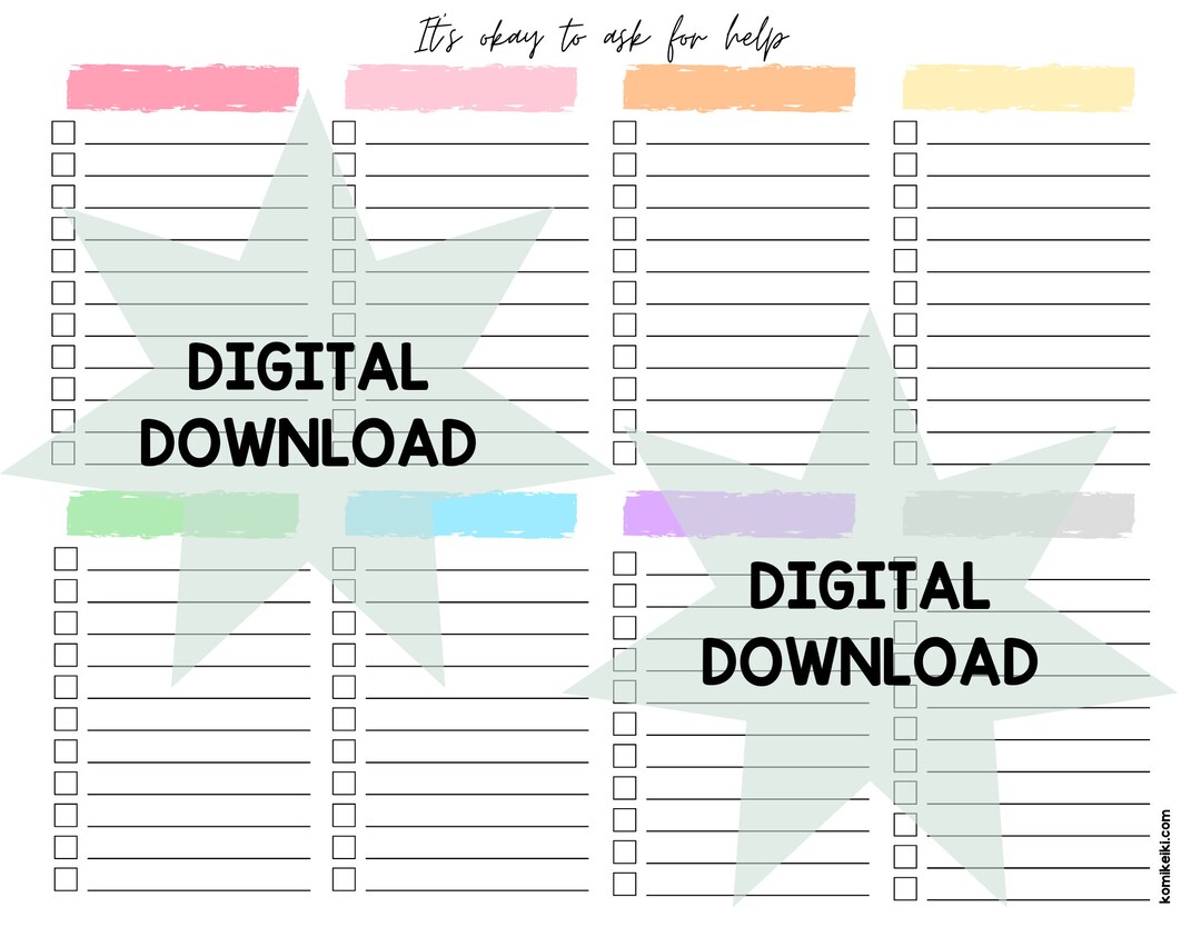 Printable To-do List It's Okay to Ask for Help - Etsy