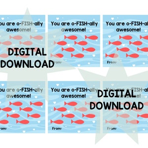 Printable Goodie Bag Tags O-fish-ally Awesome - Etsy