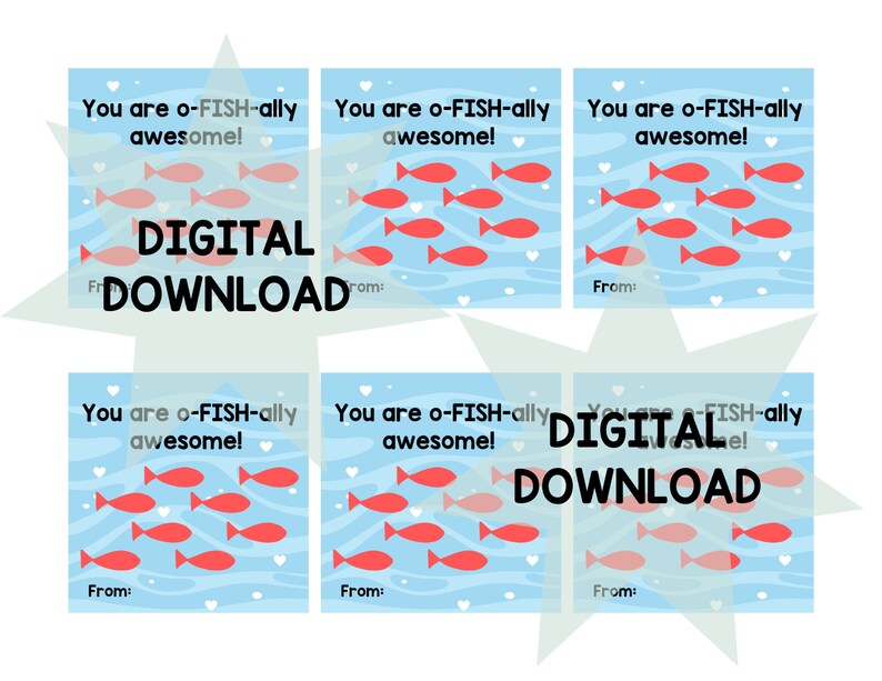 Printable Goodie Bag Tags O-fish-ally Awesome - Etsy