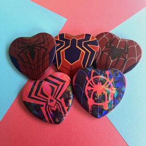 Spider-man Heart Buttons - Etsy
