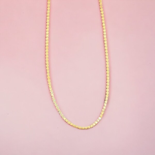Flat Gold Necklace - Etsy