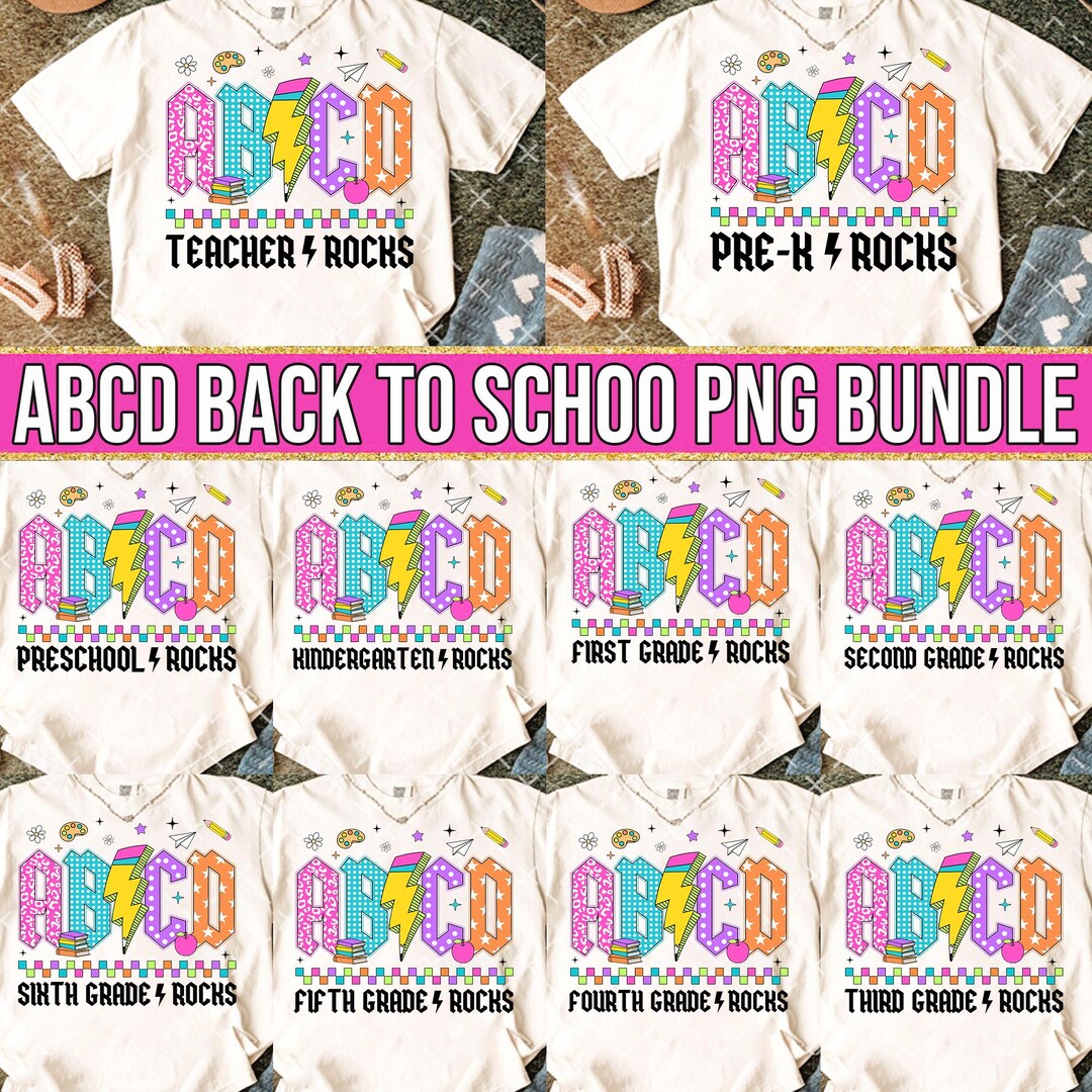 10+ ABCD Teacher Bundle Png, First Day of School Png, Back to School ...