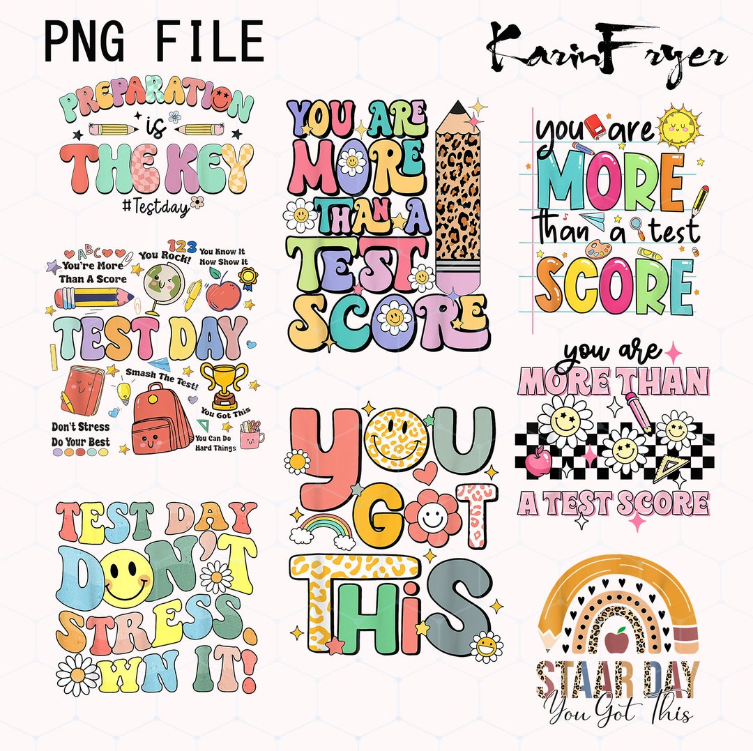 Test Day Png Bundle, Testing Day Sublimation, State Testing Png, Test ...