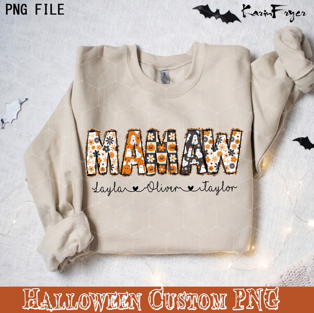 Spooky Mamaw Glitter Png, Halloween Png, Spooky Season Png, Retro ...