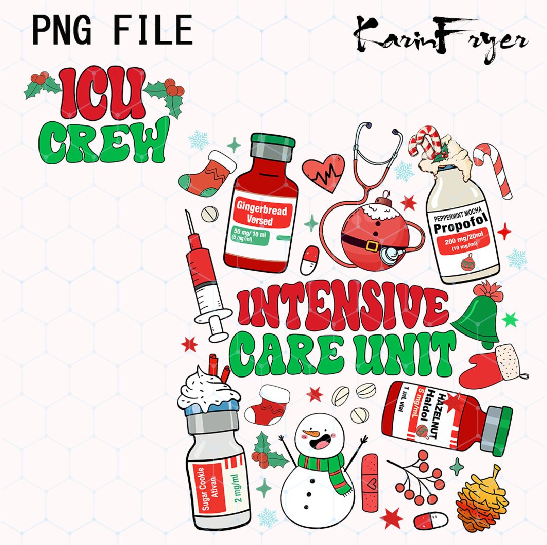 Nurse Christmas Png, Intensive Care Unit Png, ICU Crew Png, Christmas ...
