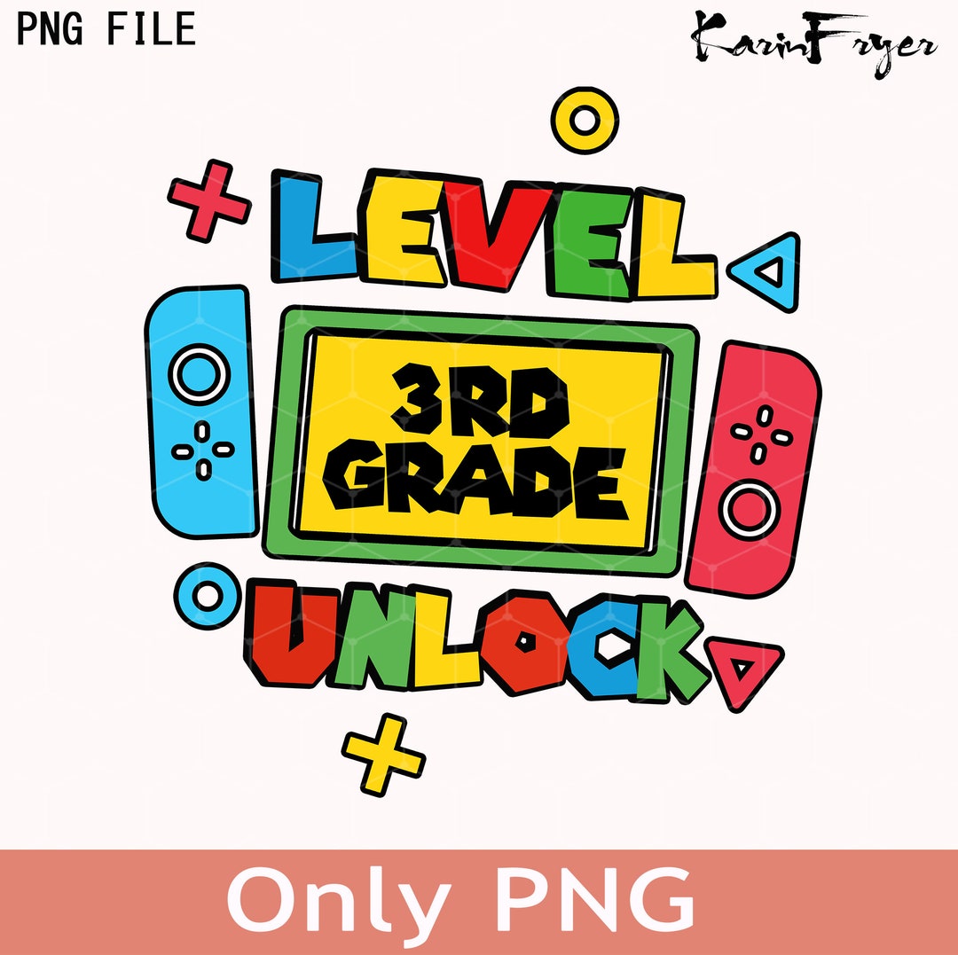 Level 3rd Grade Unlock Png, Third Grade PNG, Back to School Png, School ...
