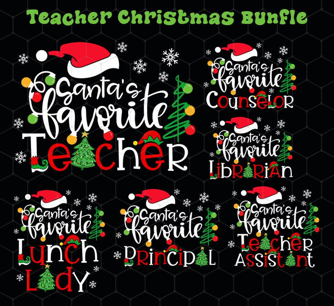 Teacher Christmas Png Bundle, Teacher Claus Png, Trendy Christmas Png ...