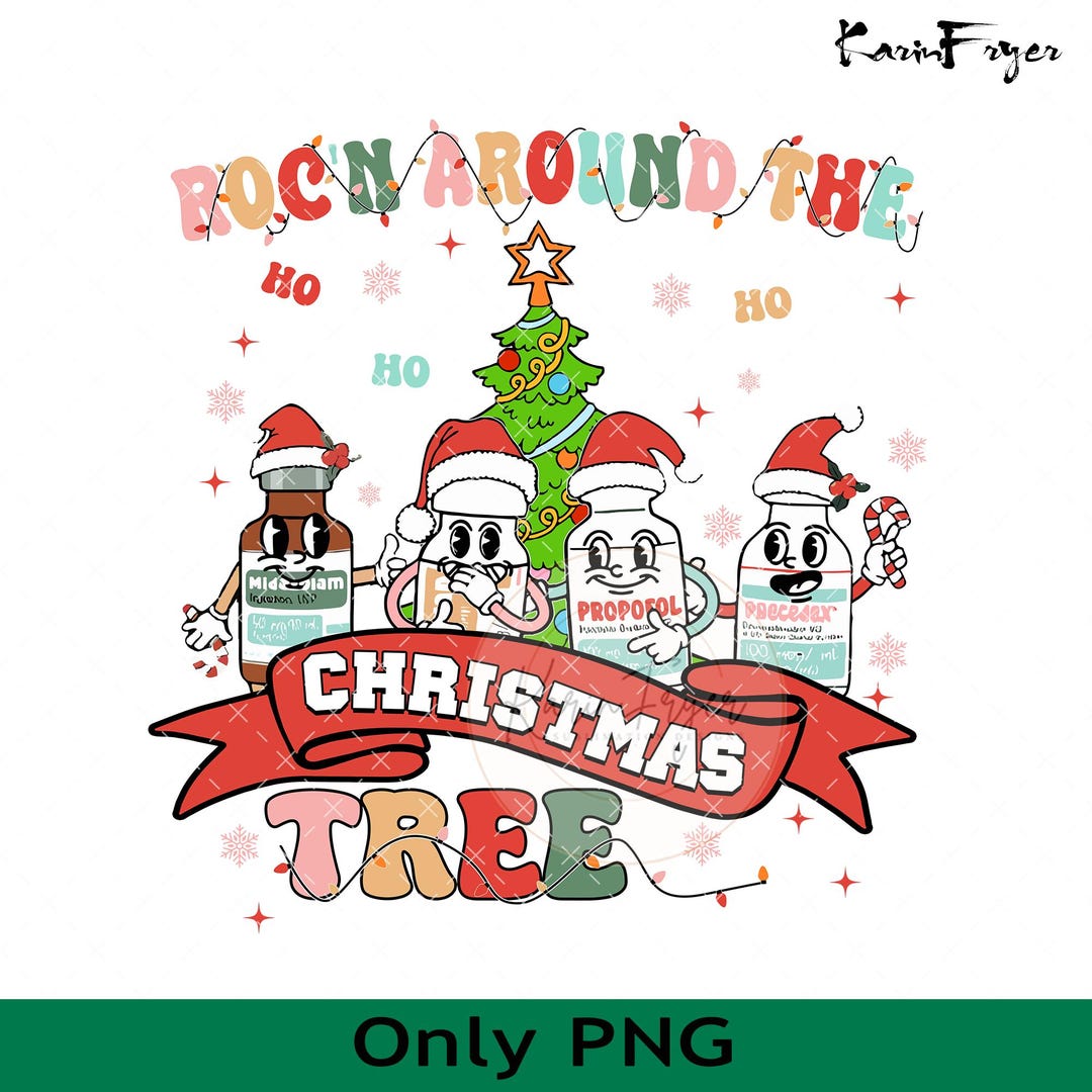 Roc'n Around the Christmas Tree Png, Medical Nurse Png, Nurse Christmas ...