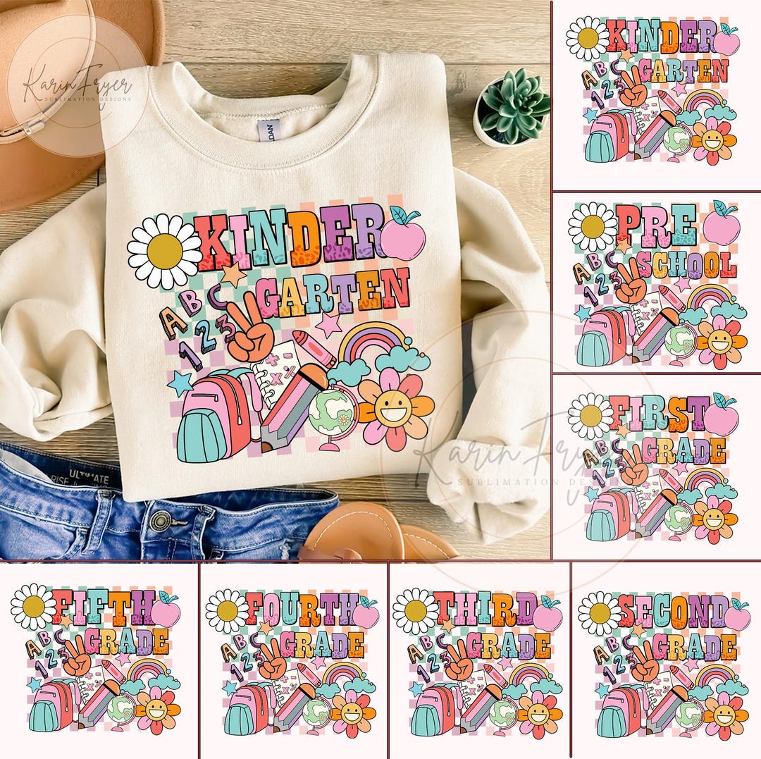 7+ Back to School Png Bundle, Kindergarten Teacher Back to School Png ...
