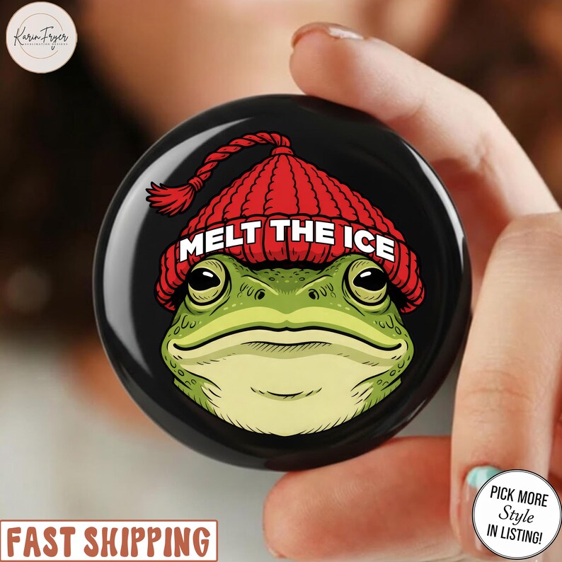 Melt the ICE Resist Frog Pin, Anti Trump Protest - Etsy