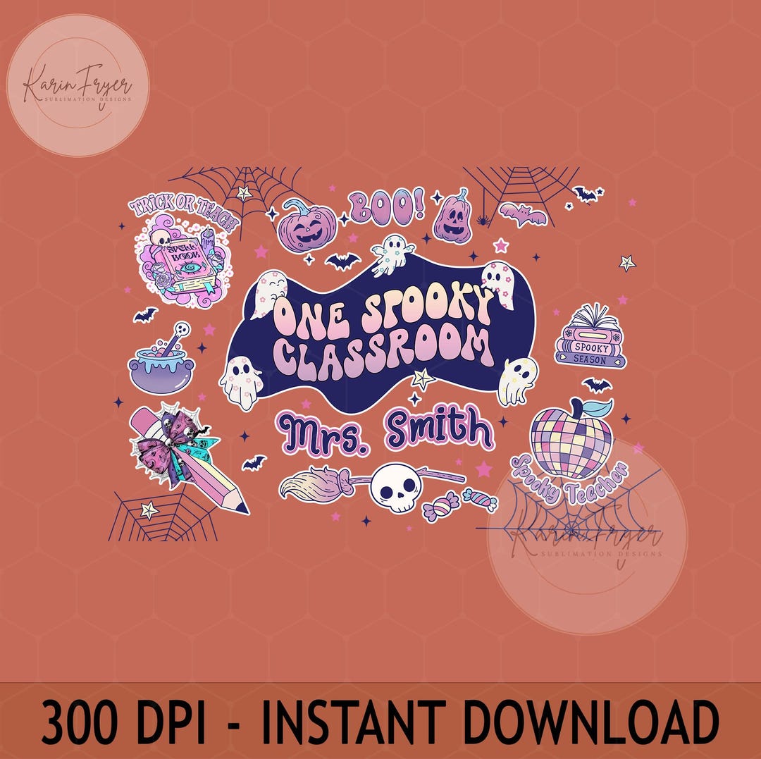One Spooky Classroom Custom Name Png, Spooky Teacher Halloween Custom ...