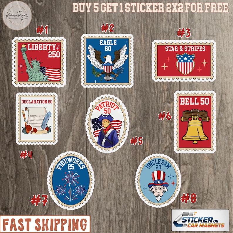 250 Years of Freedom 2026 Stickers | 1776–2026 Patriotic USA Decal ...