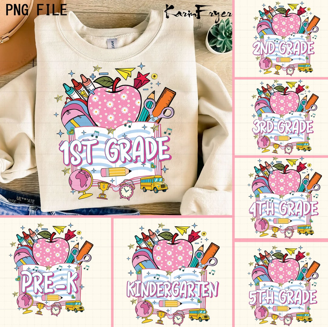 Back to School Bundle Png, Teacher PNG, Kindergarten, Pre K PNG, First ...