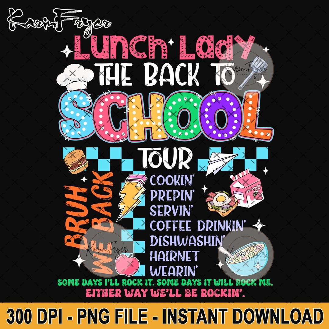 Lunch Lady Back to School Tour PNG, Lunch Lady Png, Cafeteria Crew ...