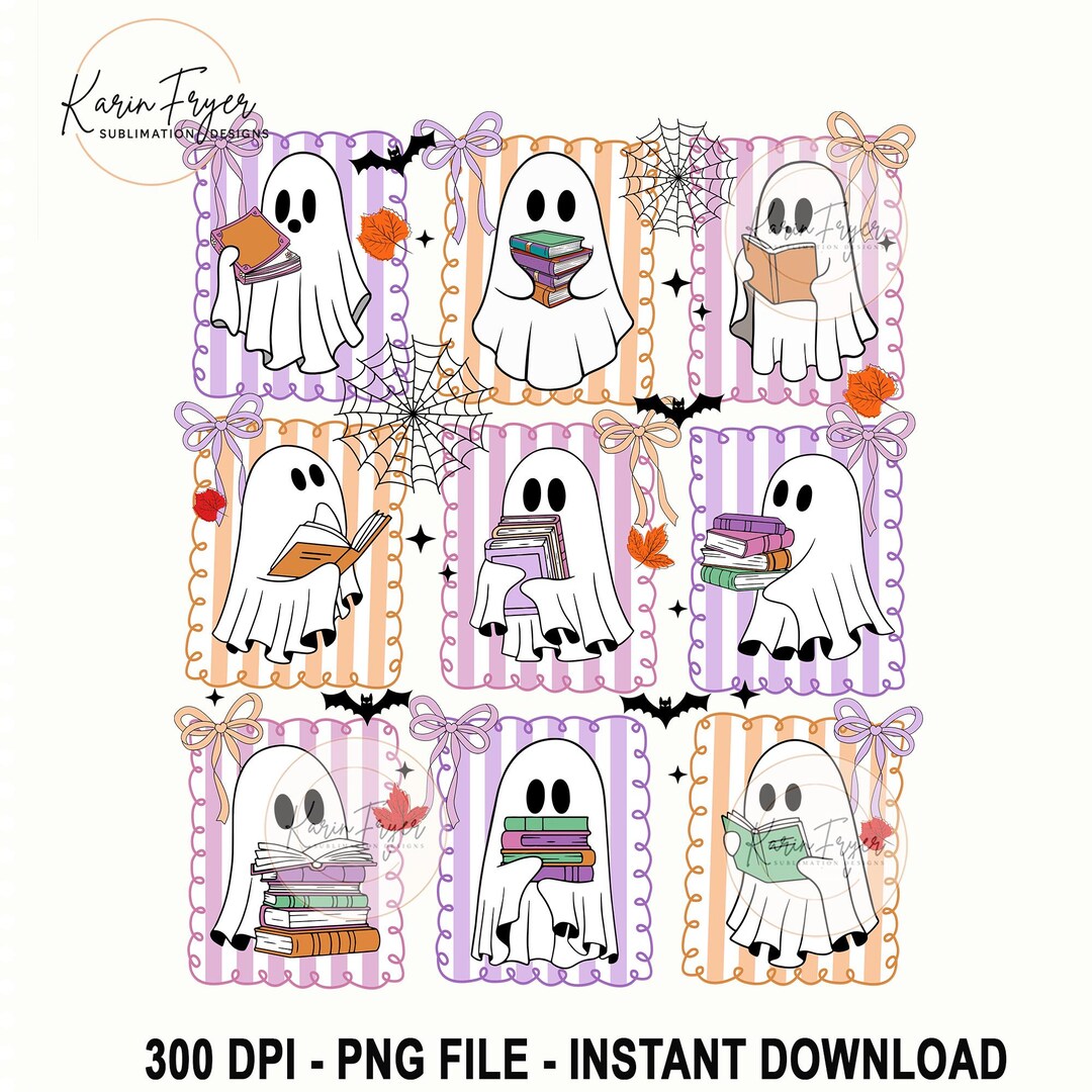 Ghost Books Halloween PNG, Cute Ghost Book Nerd, Ghost Halloween PNG ...