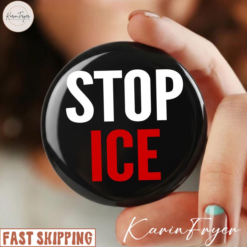 STOP ICE - Anti-ice Pin Button, Anti Trump Button - Etsy