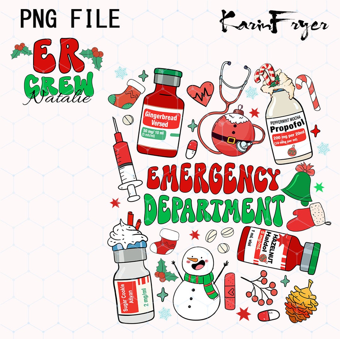 Personalized Nurse Christmas Png, Emergency Department Png, ER Crew Png ...