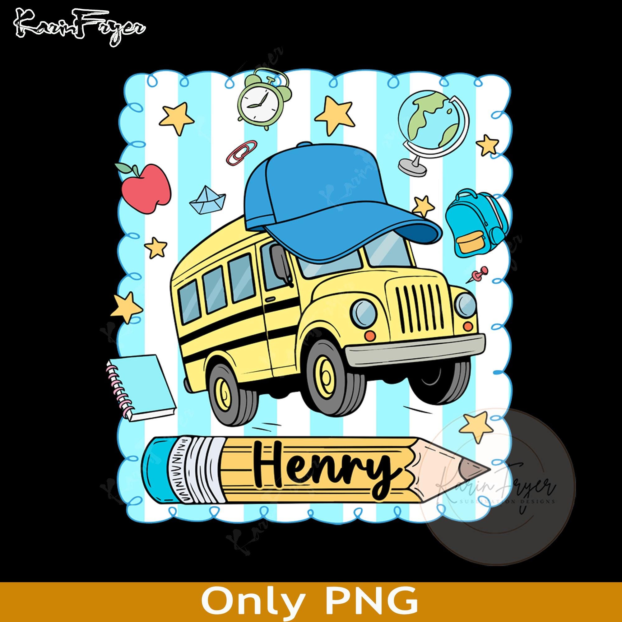 Personalized School Bus With Name Png, Raccoon Back to School Png ...