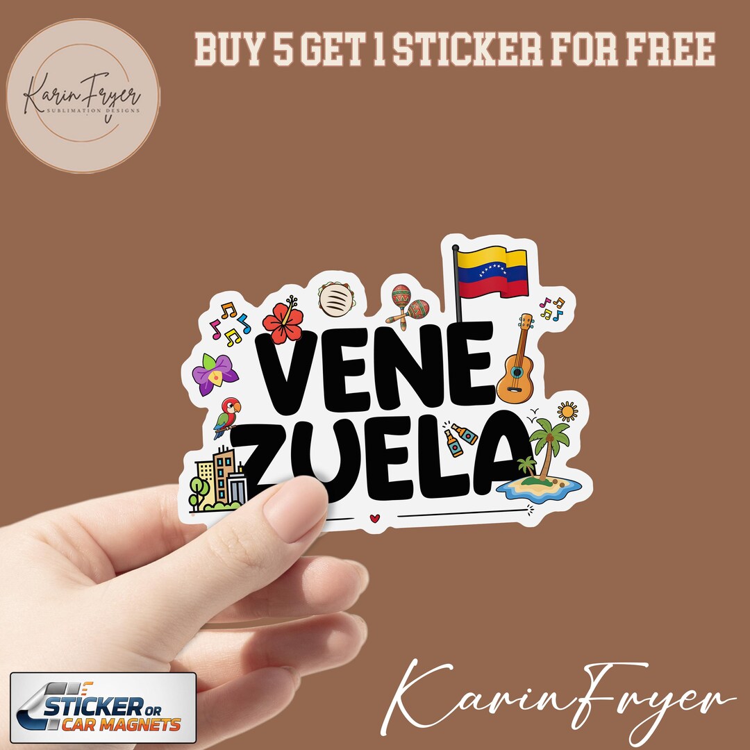 Venezuela Pride Sticker, Cute Venezuela Typography Sticker, Venezuelan ...