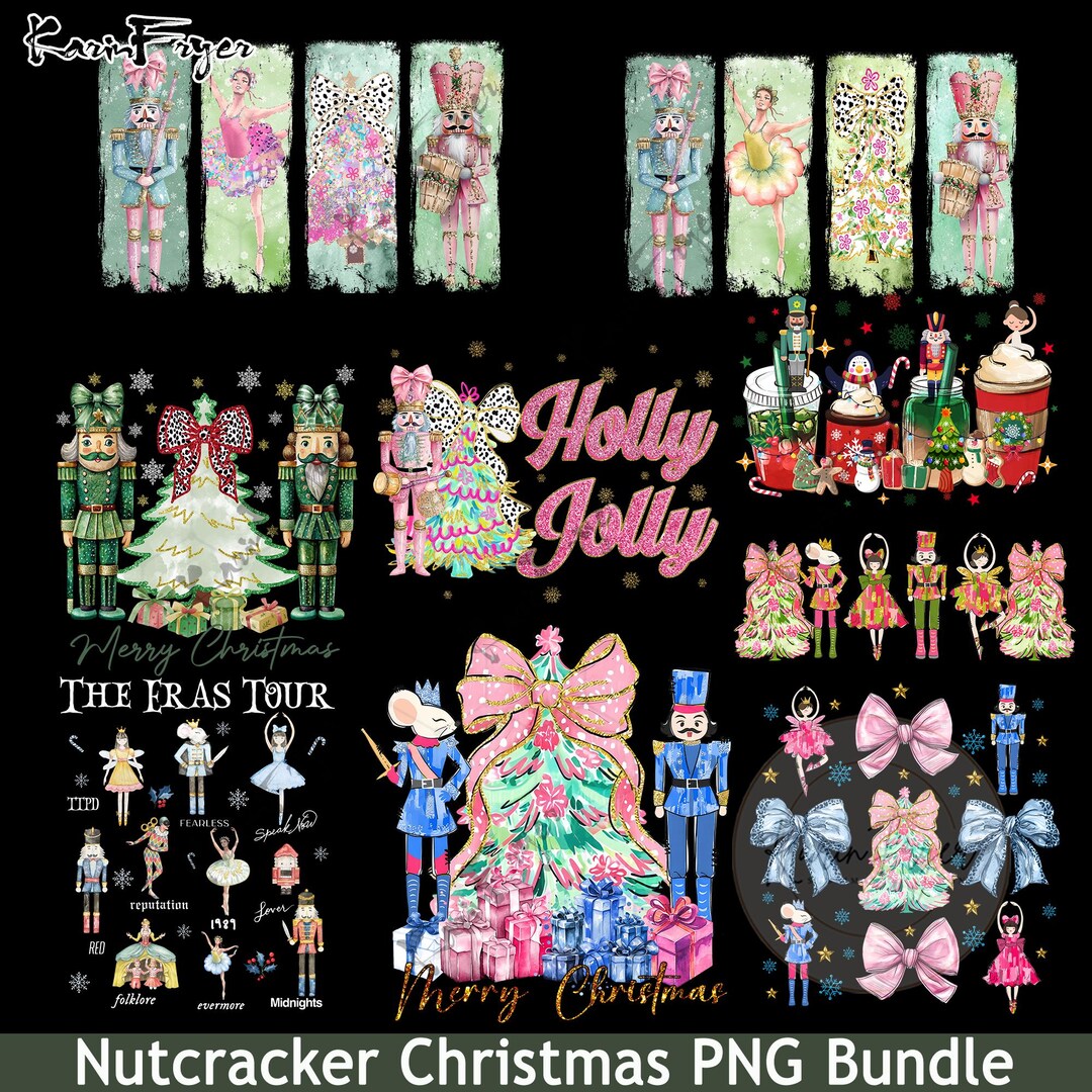 Glitter Nutcracker Christmas Png Bundle, Nutcracker Friends Glitter ...