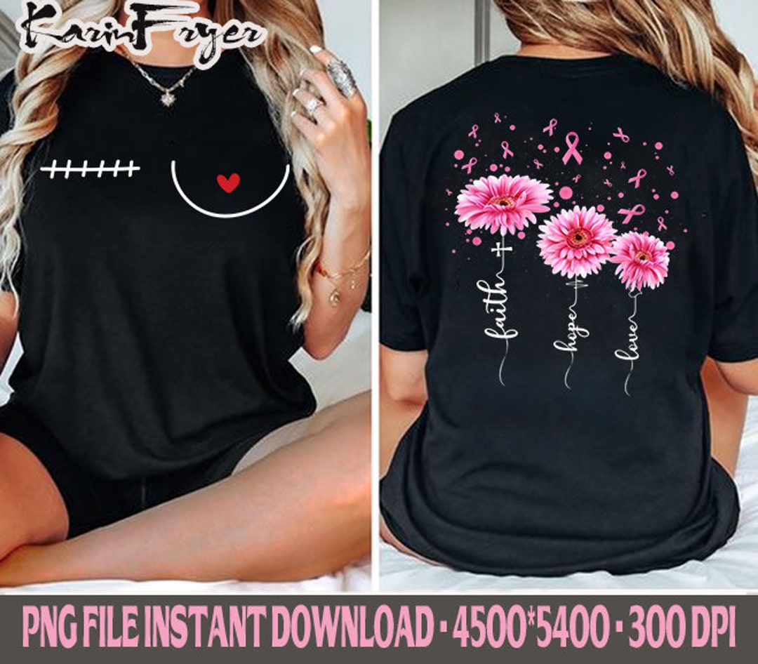 Faith Hope Love Believe Breast Cancer Png Sublimation Design, Breast ...
