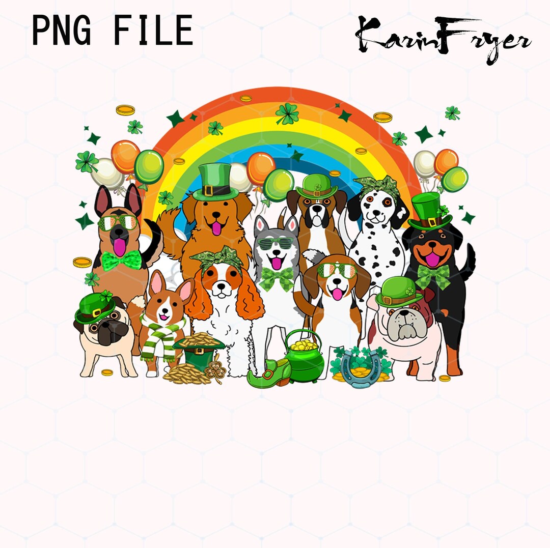 Dogs St Patricks Day PNG, Lucky Dogs Png Sublimation, Irish Dog Mom Png ...