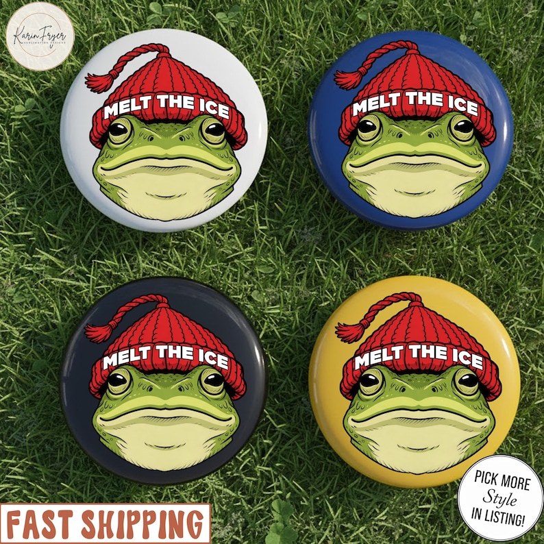 Melt the ICE Resist Frog Pin, Anti Trump Protest - Etsy