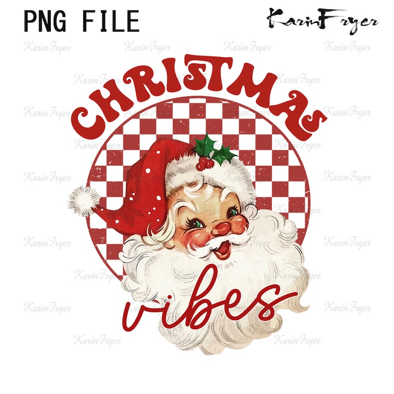 Pink Checkered Santa Png - Etsy