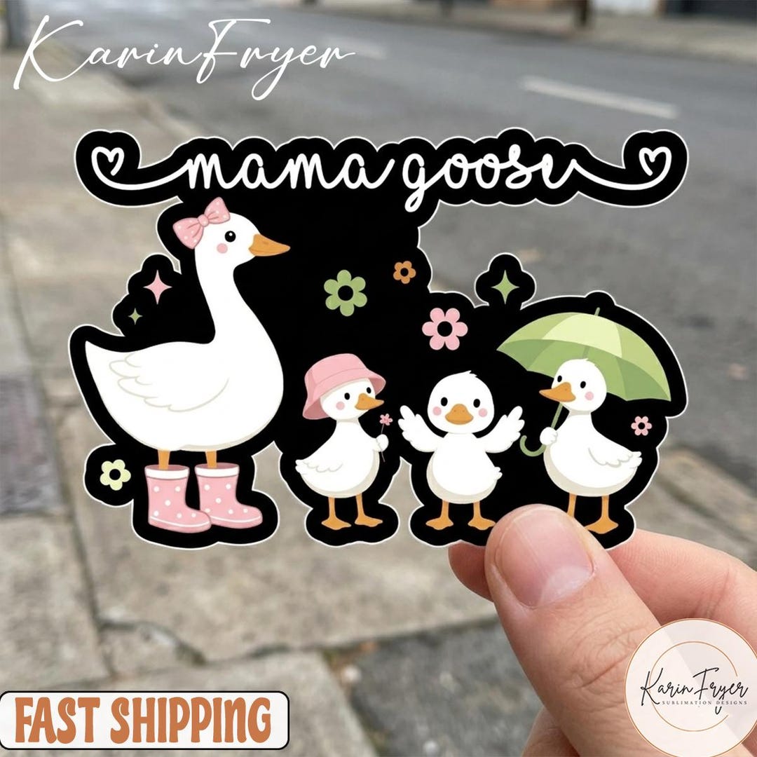 Mama Goose Sticker | Cute Mom Decal | Gift for New Mom | Water Bottle ...