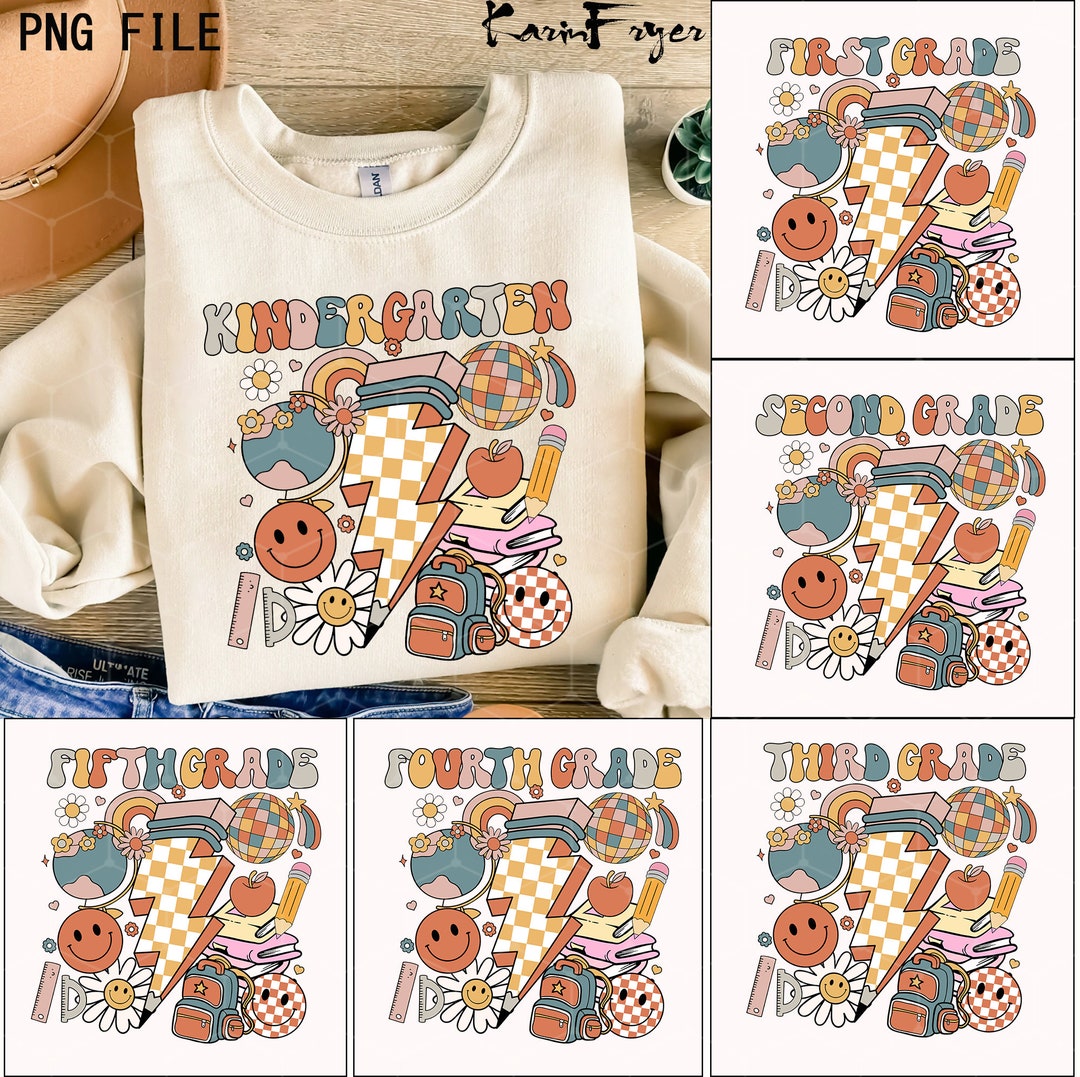 Retro Back to School Bundle, Kindergarten, First Day of School, School ...