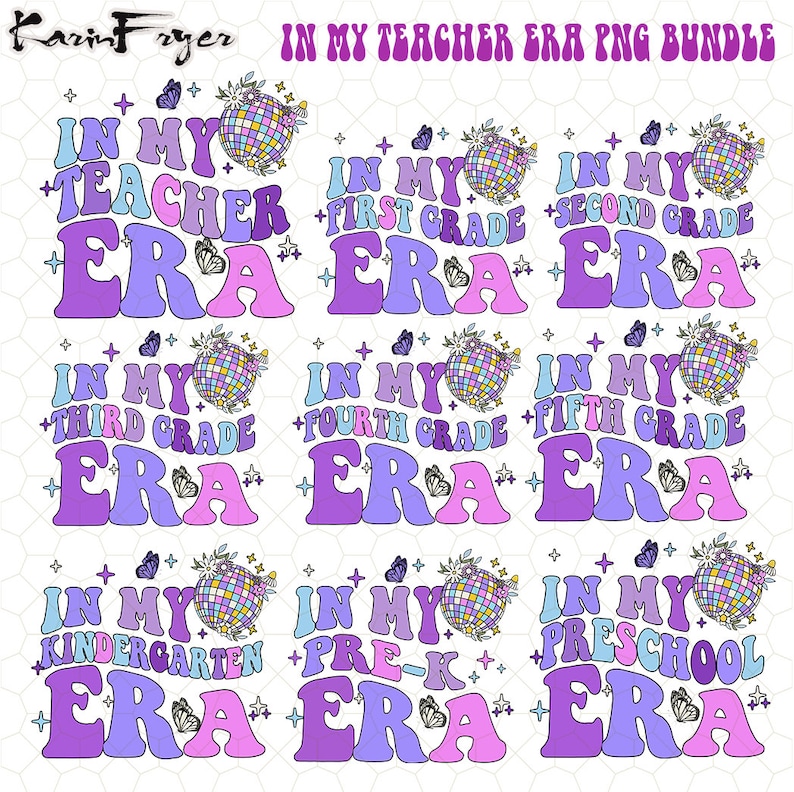 In My Teacher Era PNG Bundle Teacher Era Png 1st Grade Era - Etsy