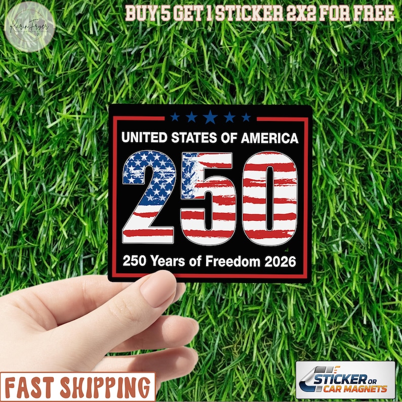 250 Years of Freedom 2026 Sticker | 1776–2026 Patriotic USA Decal | USA ...