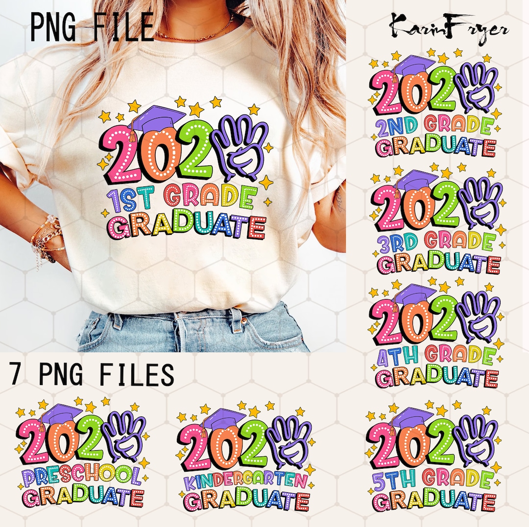 Graduation 2024 Bundle Png, Kindergarten/ First Grade/ Second Grade ...